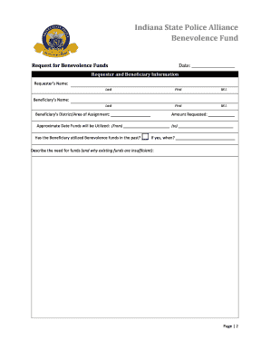 Fillable Online Benevolence Fund Instructions and Application Fax Email ...