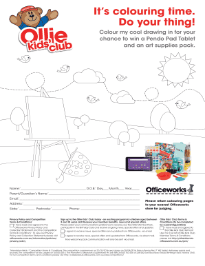 Fillable Online It's colouring time. Do your thing! - Ollie Kids Club ...