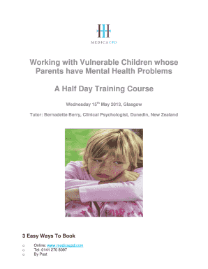 Fillable Online Working with Vulnerable Children whose Parents have ...