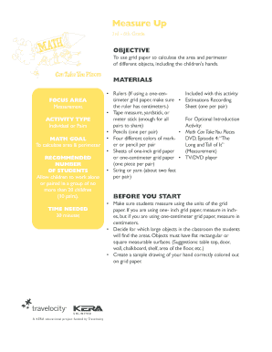 Fillable Online To use grid paper to calculate the area and perimeter ...