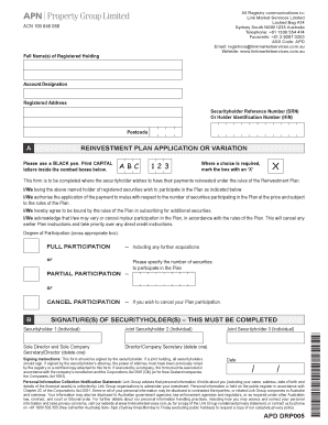 Fillable Online DRP Instruction Form - APN Property Group Fax Email ...