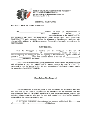 Fillable Online bjmpmpc Chattel mortgage form Fax Email Print - pdfFiller