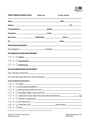 Fillable Online Client Medical History Form Fax Email Print - pdfFiller