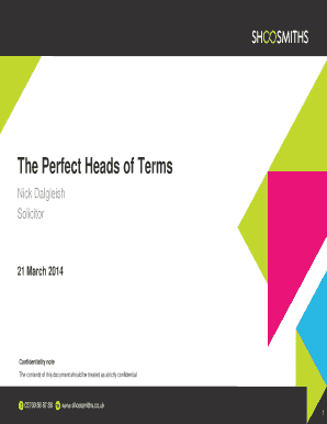 Fillable Online The Perfect Heads of Terms Fax Email Print - pdfFiller