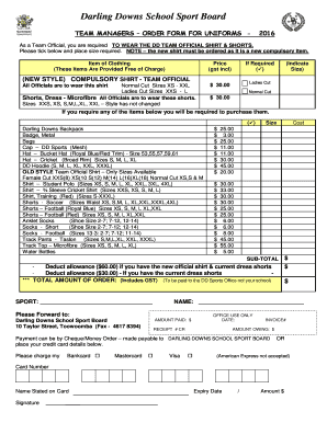 Fillable Online ddschoolsport eq edu Team Official Uniform Order Form ...