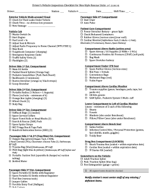 Fillable Online wtgfireresq Driver's Vehicle Inspection Checklist for ...