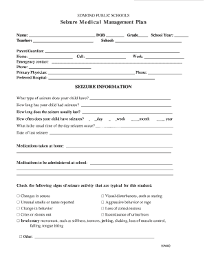 Fillable Online santafe edmondschools EDMOND PUBLIC SCHOOLS Seizure ...