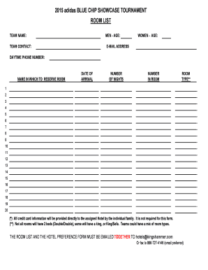 Fillable Online 2015 HOTEL ROOM LIST FORM - UNPROTECTEDxls Fax Email ...