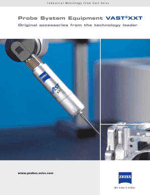 Fillable Online taster zeiss Probe System Equipment VAST XXT - Carl ...