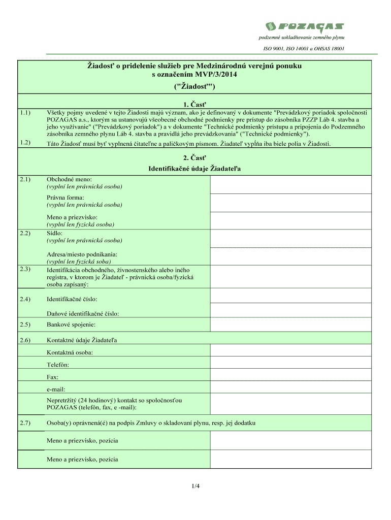 Fillable Online pozagas iados? o pridelenie slu ieb pre Medzin rodn verejn ... - Pozagas Fax ...