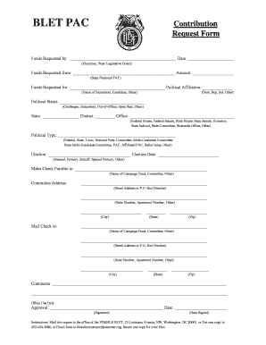 Fillable Online BLET PAC Contribution Request Form - bnaslbcbbcomb Fax ...