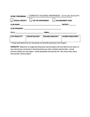 Fillable Online gfwcct Gfwc program - GFWC/CT Fax Email Print - pdfFiller