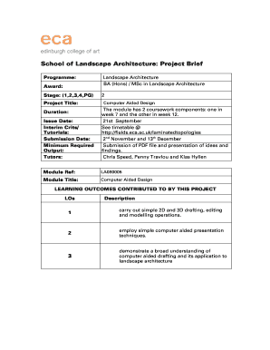 Fillable Online School of Landscape Architecture: Project Brief Fax ...
