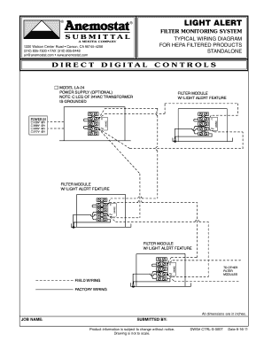 Fillable Online FILTER MONITORING SYSTEM SUBMITTAL TYPICAL WIRING ...