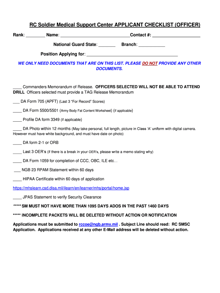 Fillable Online btyr RC Soldier Medical Support Center APPLICANT ...