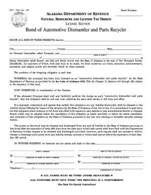 Fillable Online Bond of Automotive Dismantler and Parts Recycler ...