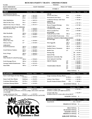 Rouses Party Tray Prices - Fill Online, Printable, Fillable, Blank ...