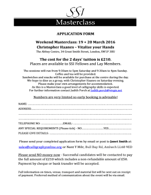 Fillable Online calligraphyonline Masterclass Application Form Final ...