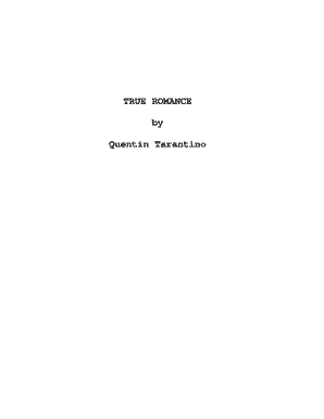 Fillable Online TRUE ROMANCE by Quentin Tarantino - Movie-Scriptsnet ...
