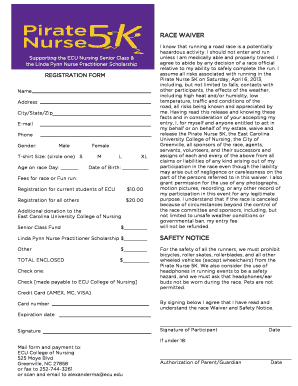 Fillable Online RACE WAIVER SAFETY NOTICE - Run the East Fax Email ...