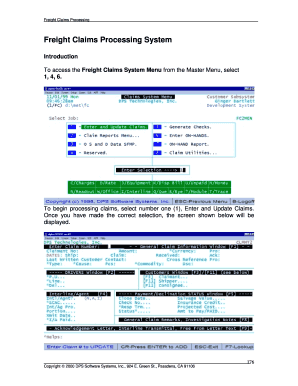Fillable Online Freight Claims Processing System Fax Email Print ...