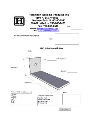 Fillable Online 341 L-Anchor W/Hole - Heckmann Building Products, Inc ...