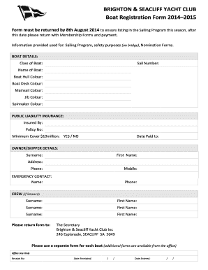 Fillable Online To download a printable Boat Registration form (PDF ...