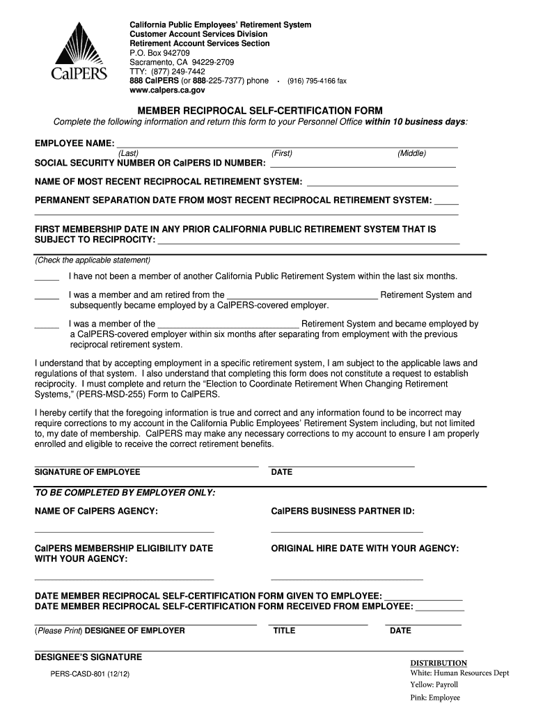 Fillable Online Member Reciprocal bSelfb-bCertificationb Form Fax Email Print - pdfFiller