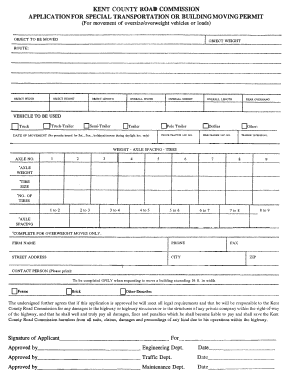 Fillable Online BApplicationb - Kent County Road Commission Fax Email ...