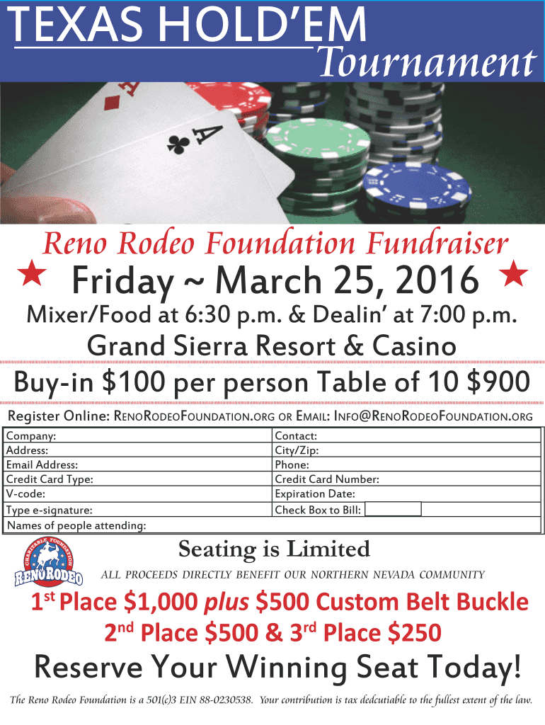 Fillable Online renorodeofoundation Reno Rodeo Foundation Fundraiser ...