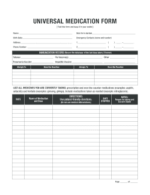 Fillable Online Universal Med Fax Email Print - pdfFiller
