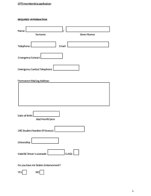 Fillable Online SUN PEAKS FIRE RESCUE MEMBERSHIP APPLICATION Fax Email Print - pdfFiller