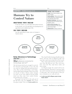 Fillable Online CHAPTER 1 Section 2 Humans Try to Control Nature Fax ...