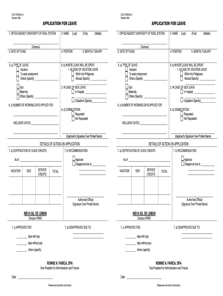 Fillable Online CSC FORM NO Fax Email Print - pdfFiller