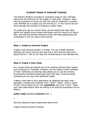 Fillable Online Custom Views in Android Tutorial Fax Email Print ...