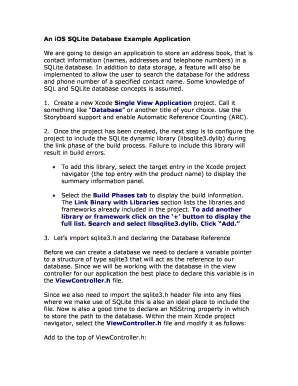 Fillable Online An iOS SQLite Database Example Application Fax Email ...