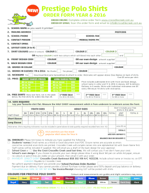 Fillable Online Download a Prestige Polo Shirt Order Form - Crocodile ...
