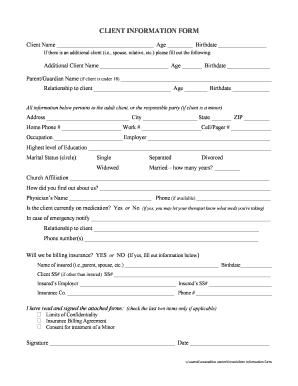 Fillable Online Client Intake Forms - Link Care Center Fax Email Print ...