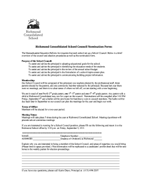 Fillable Online richmondconsolidated Richmond Consolidated School ...