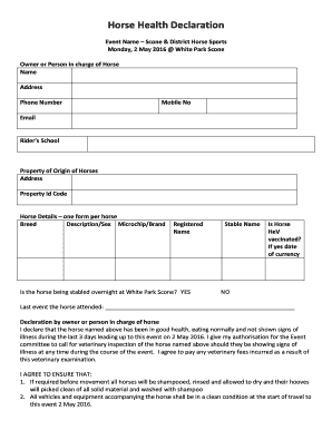 Horse Health Declaration Nsw - Fill Online, Printable, Fillable, Blank ...