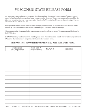 Fillable Online Wisconsin state Release FoRm Fax Email Print - pdfFiller