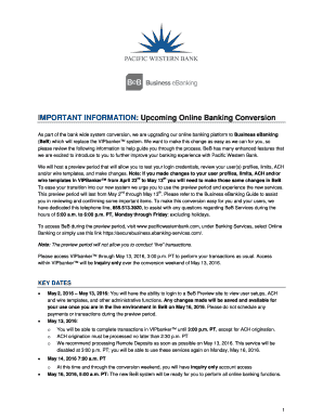 Fillable Online IMPORTANT INFORMATION: Upcoming Online Banking ...