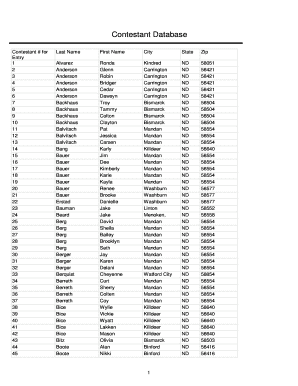 Fillable Online Member/contestant numbers for online entry - Mandan ...
