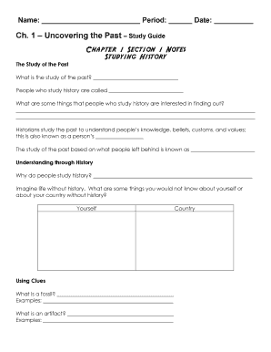 Fillable Online Chapter 1 Section 1 Notes Studying History ...