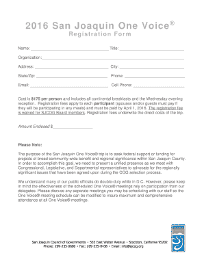 Fillable Online sjcog 2016 Registration Form - San Joaquin Council of ...