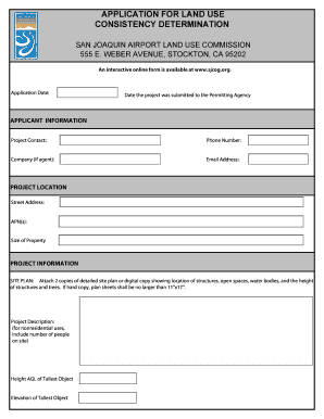 Fillable Online sjcog ALUC Application Form - San Joaquin Council of ...