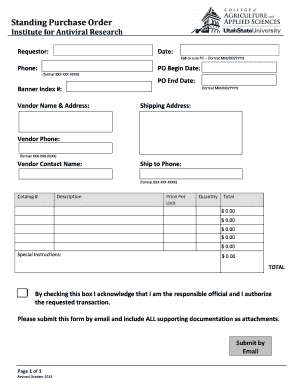 Fillable Online Standing PO ANTIVIRAL Fax Email Print - pdfFiller