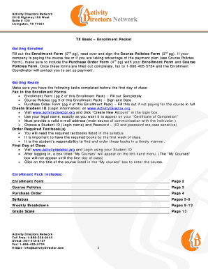 Fillable Online activitydirector Activity Director Online Course ...