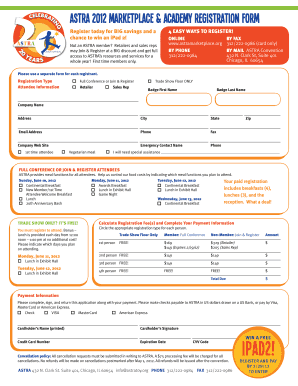 Fillable Online astramarketplace Astra 2012 marketplace academy ...