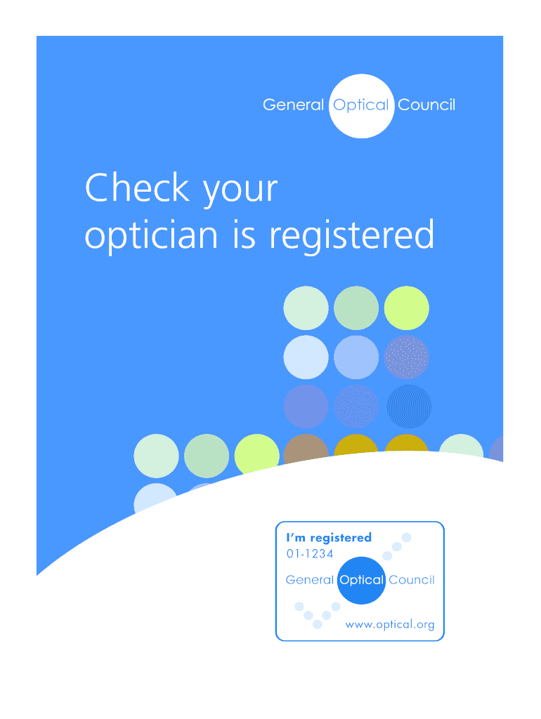 Fillable Online optician is registered Fax Email Print - pdfFiller